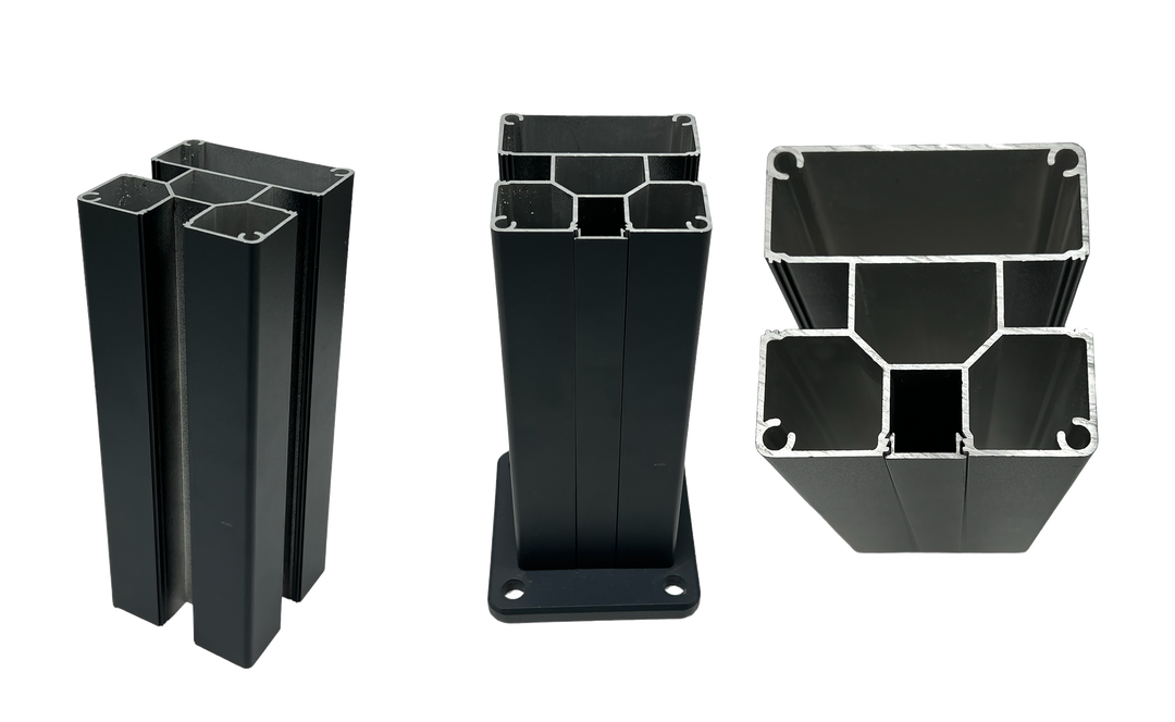 Aluminum Glass Post – Black Aluma Railing